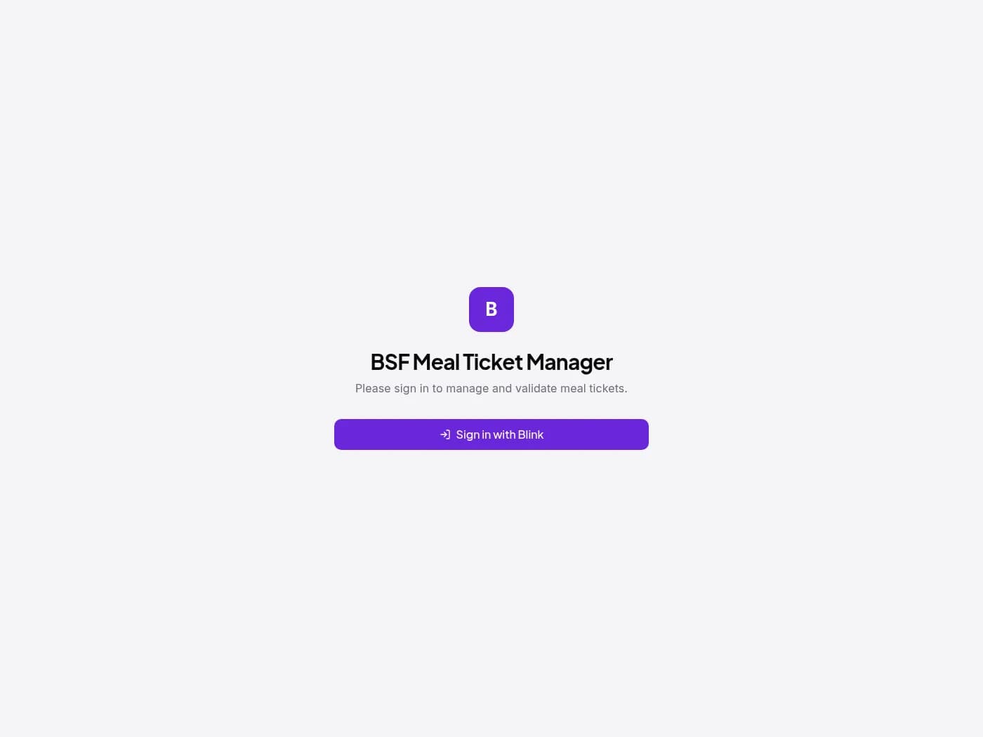 BSF Meal Ticket Manager