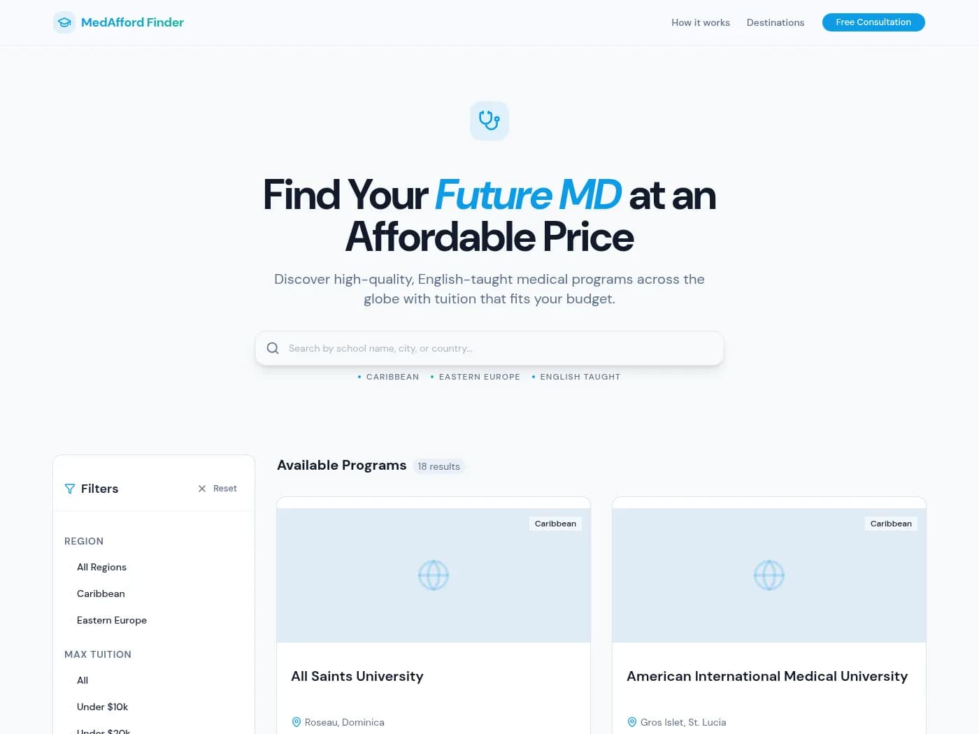 Low Tuition Med Finder