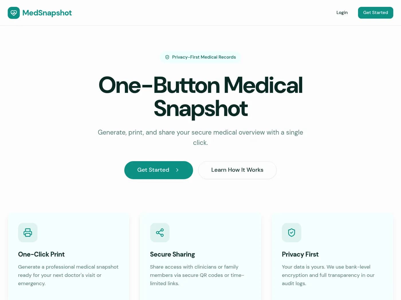 One-Button MedSnapshot