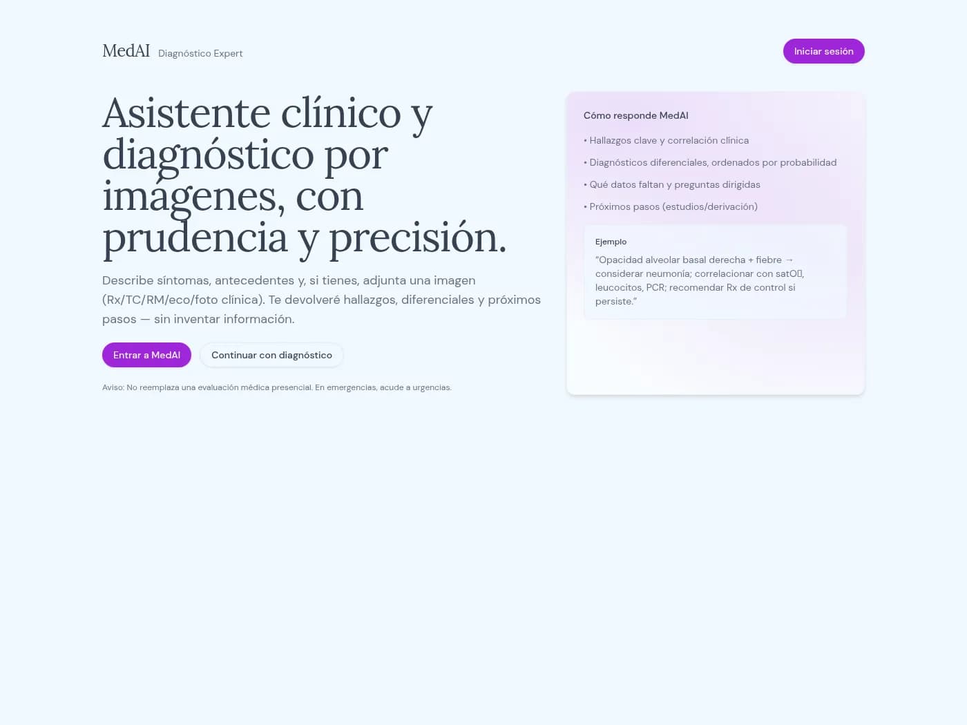 MedAI Diagnóstico Expert