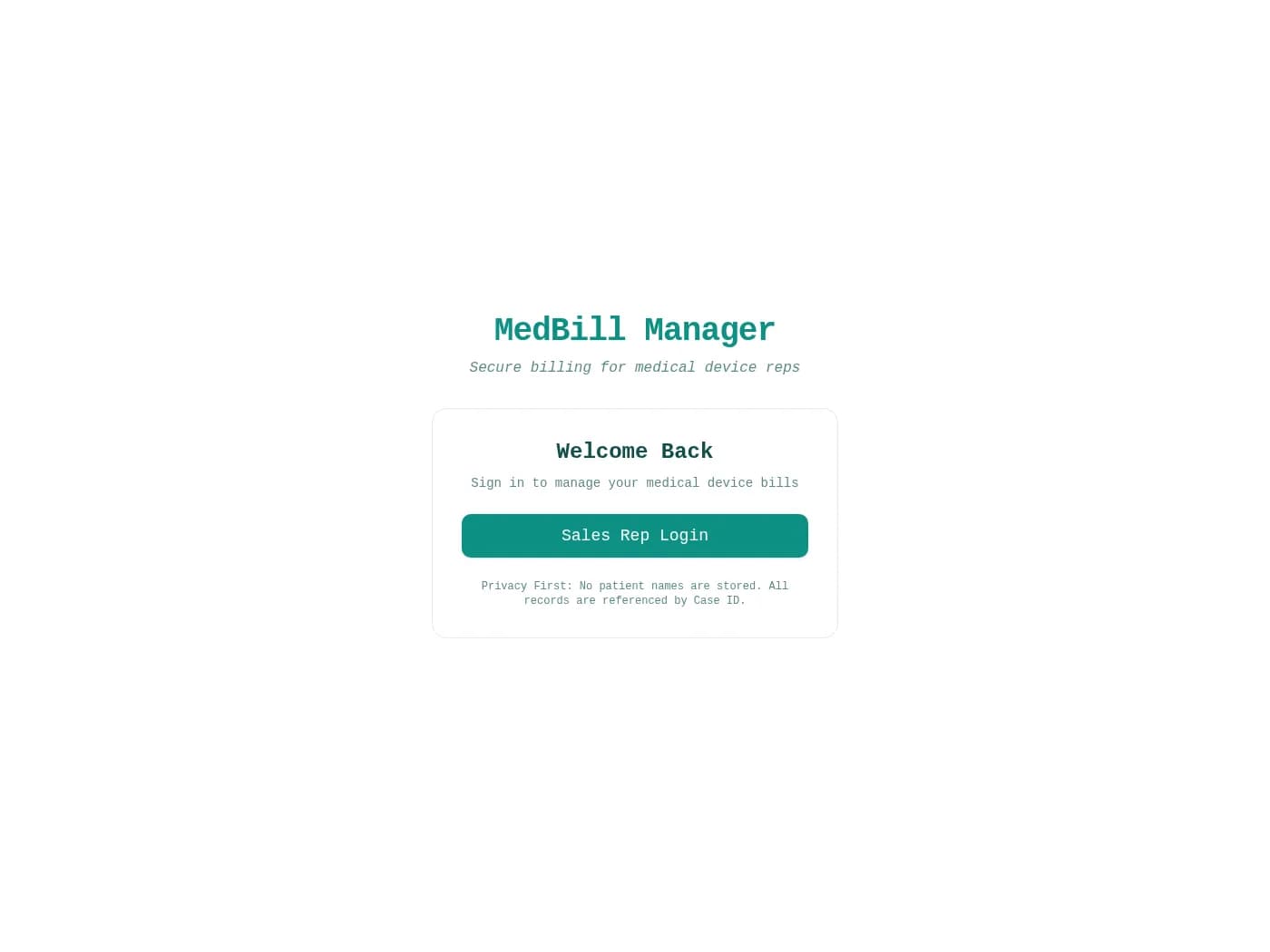 MedBill Manager
