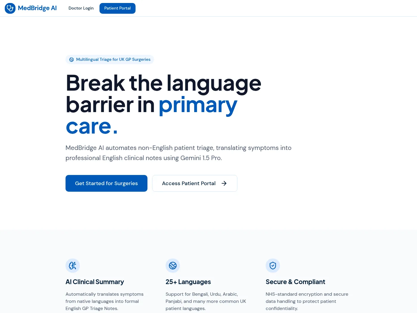 MedBridge AI Portal