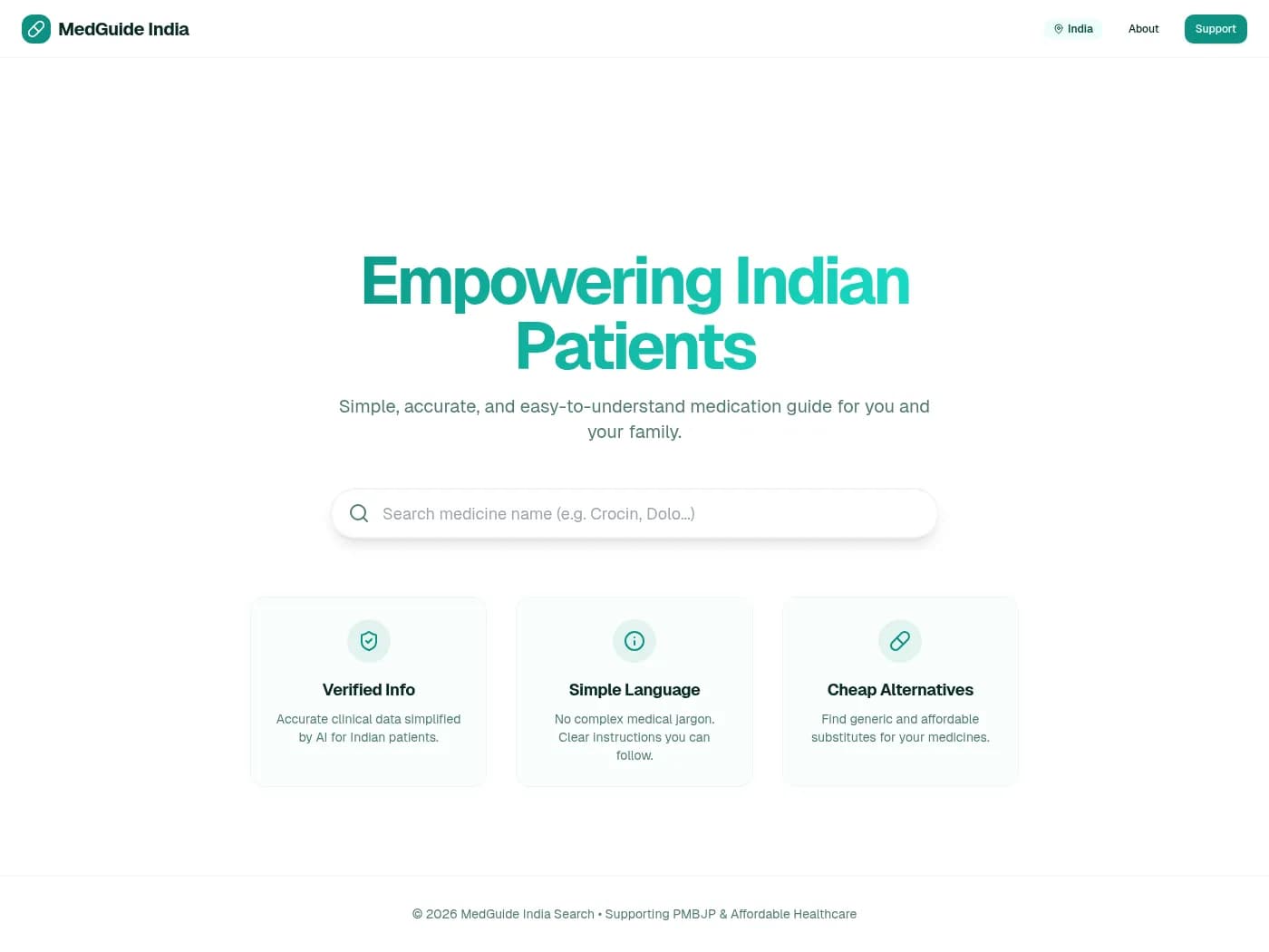 MedGuide India Search