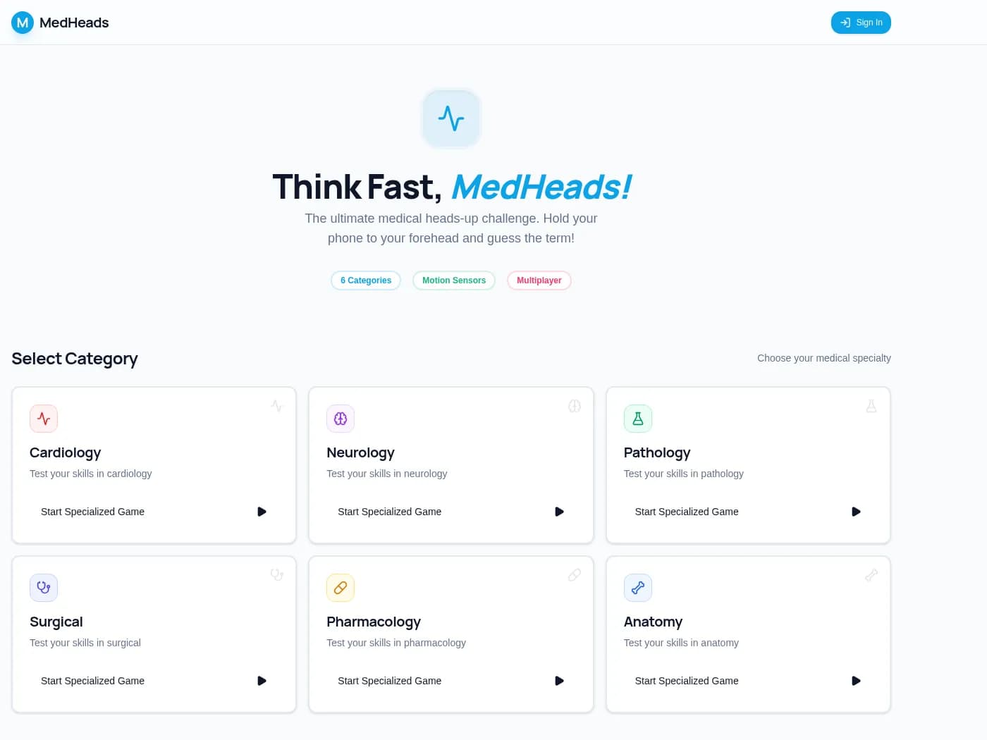 MedHeads Motion Game