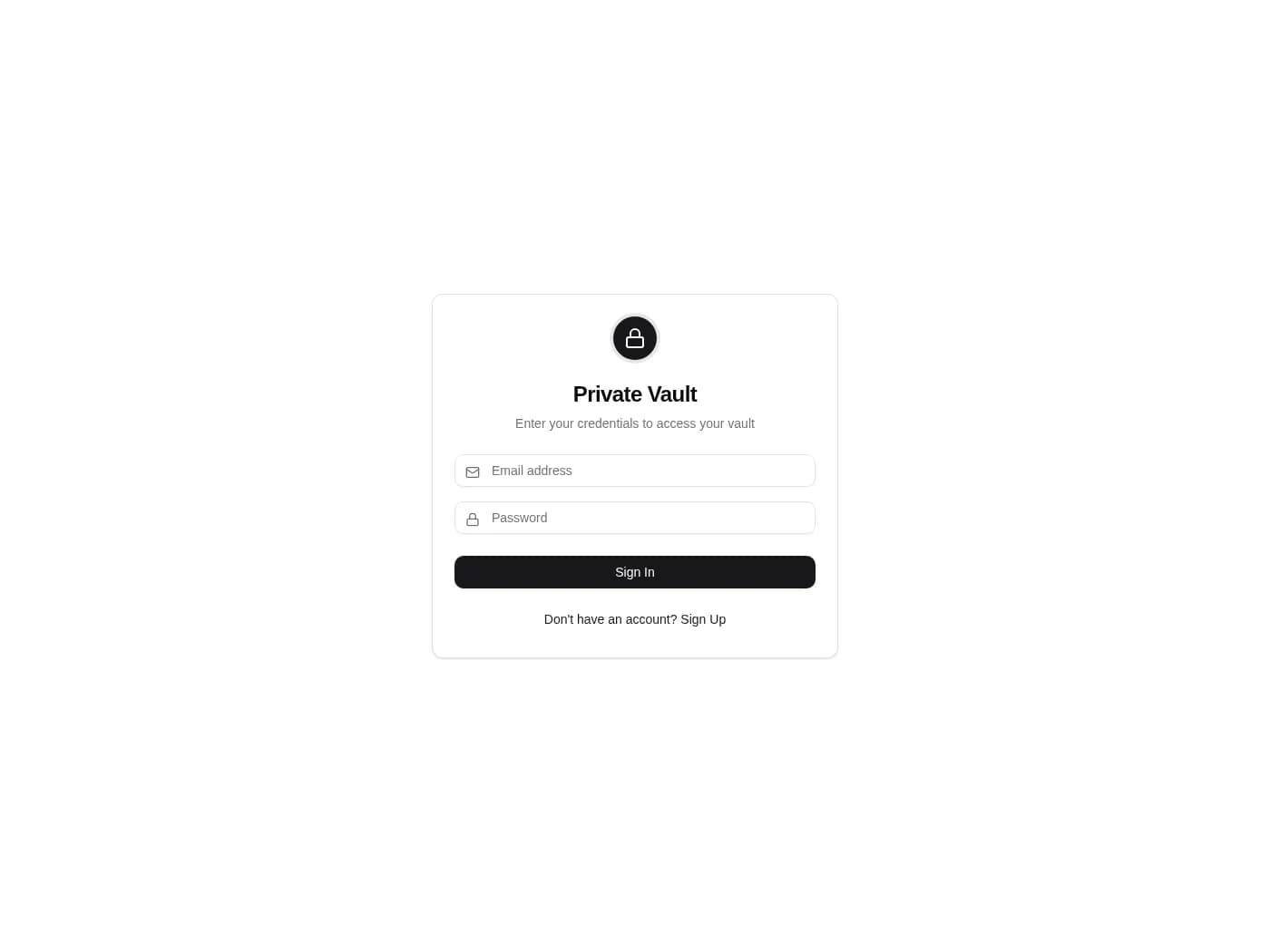 Private Vault App