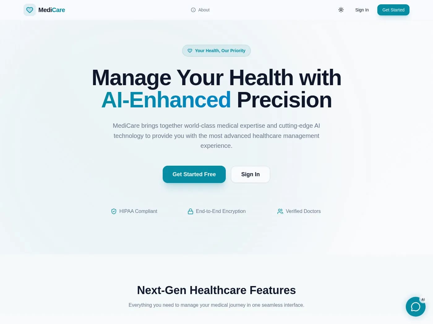 MediCare Next UI