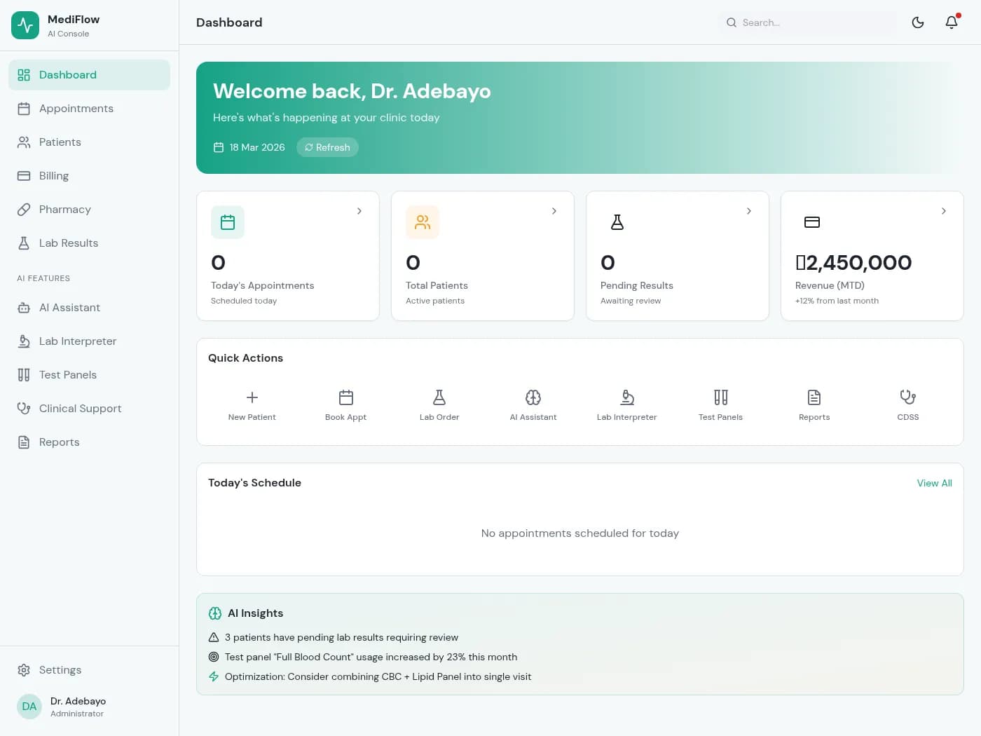 MediFlow AI Console