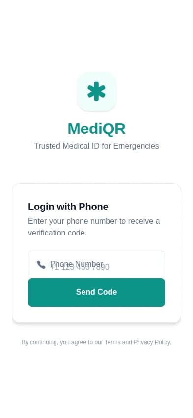 MediQR Medical ID App