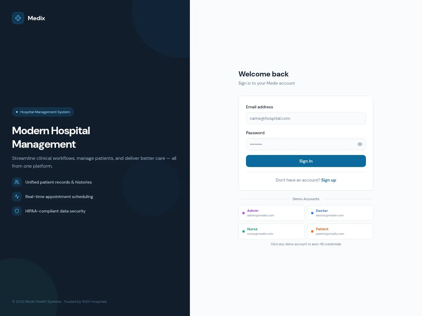 Medix Dashboard Suite