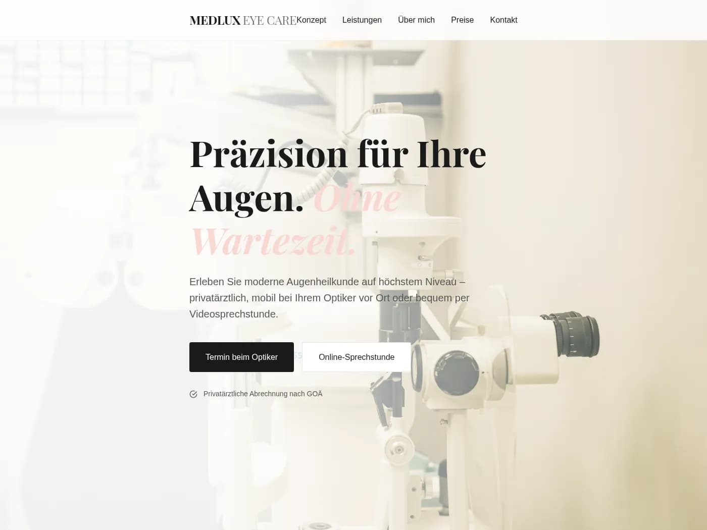MedLux Eye Care Site