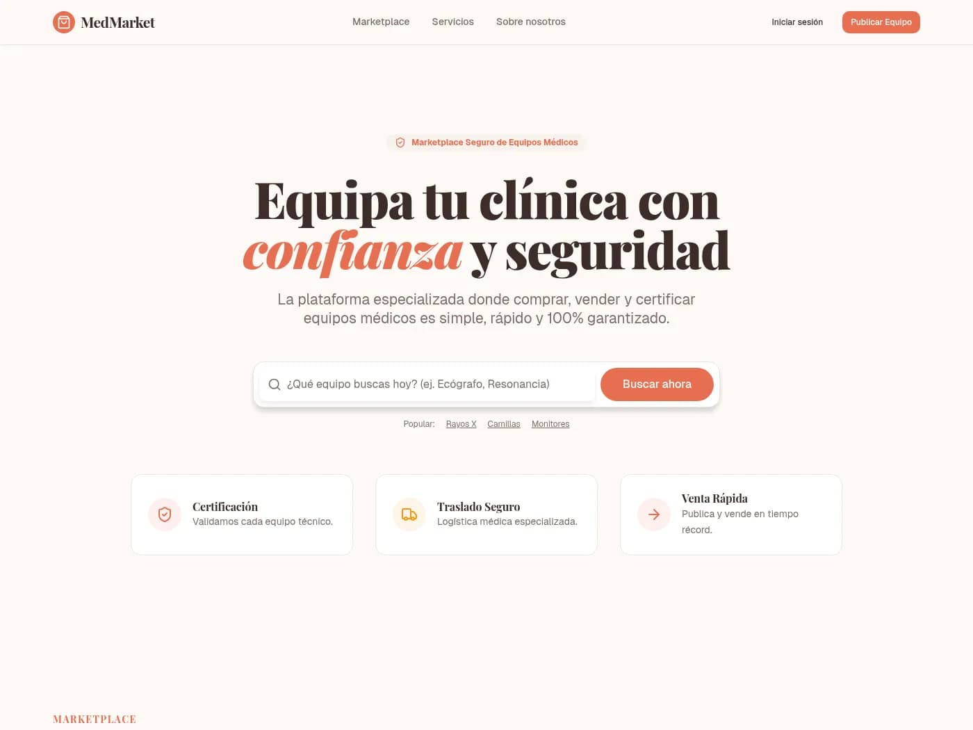 MedMarket Landing Page