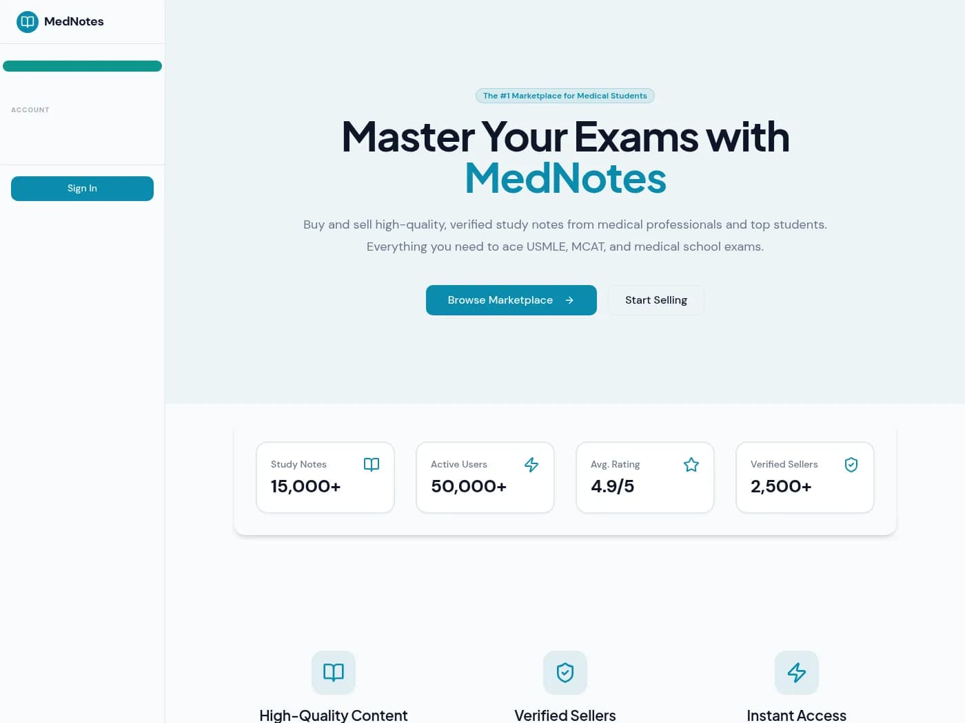 MedNotes Marketplace