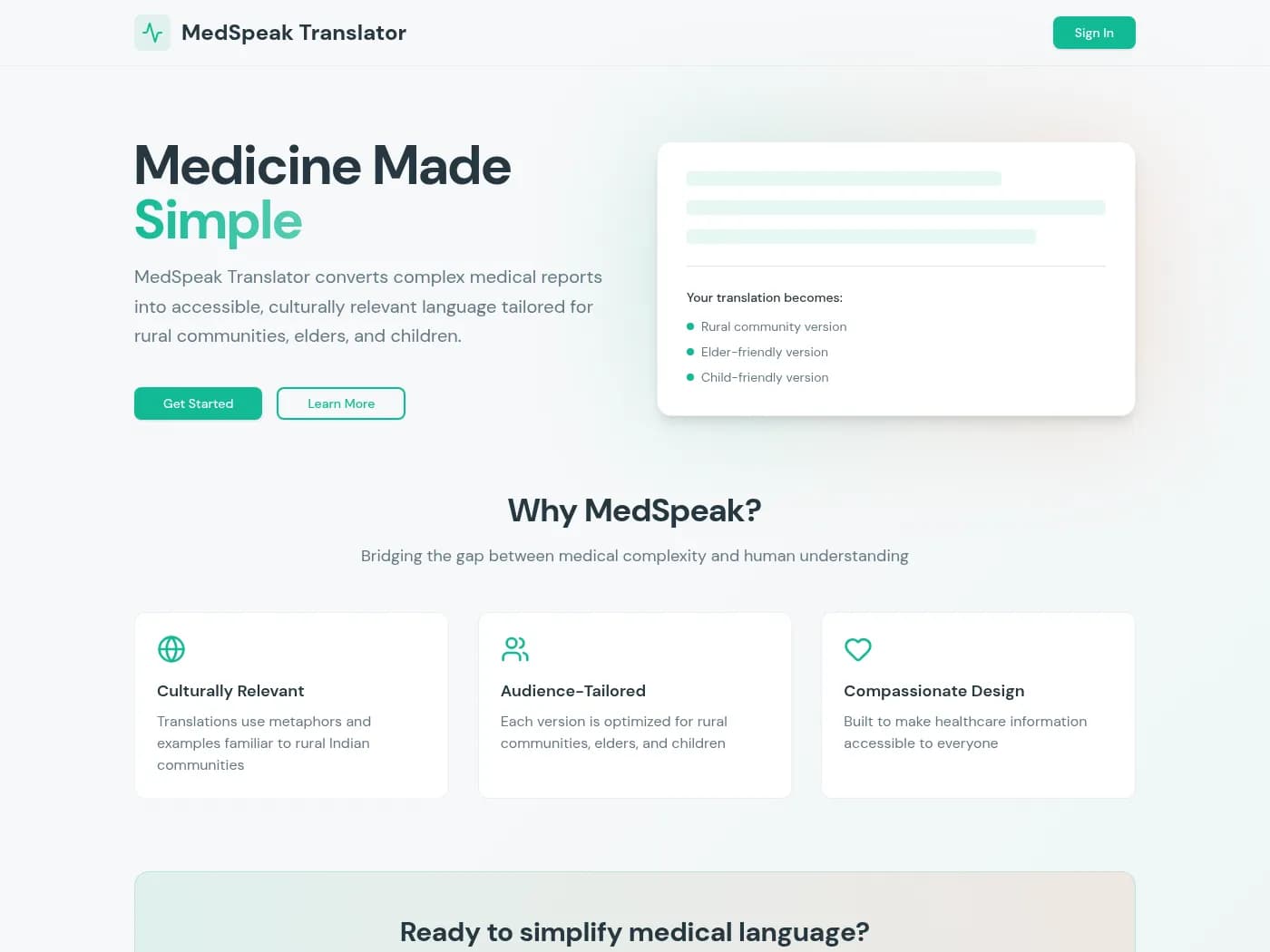 MedSpeak Translator