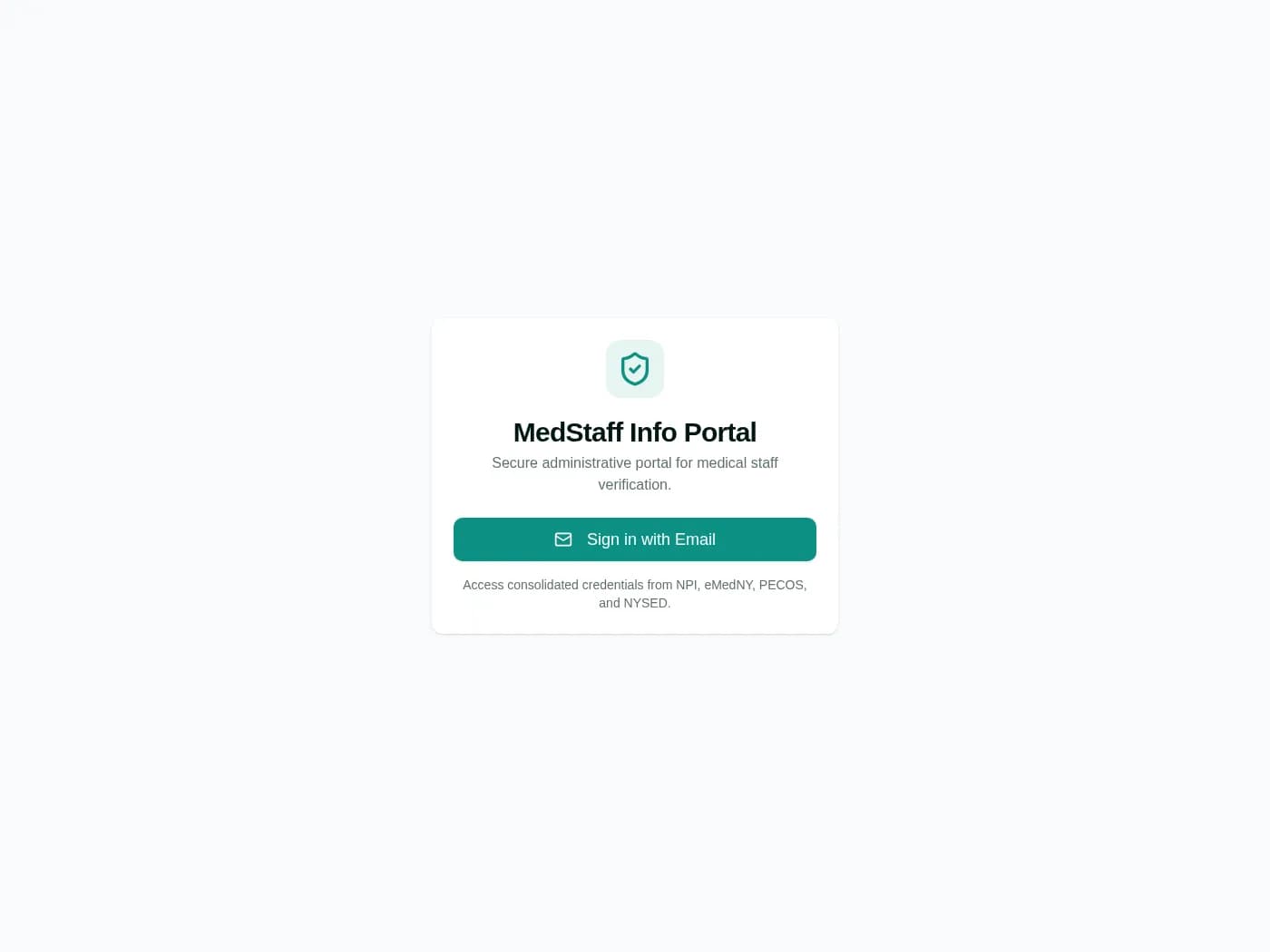 MedStaff Info Portal