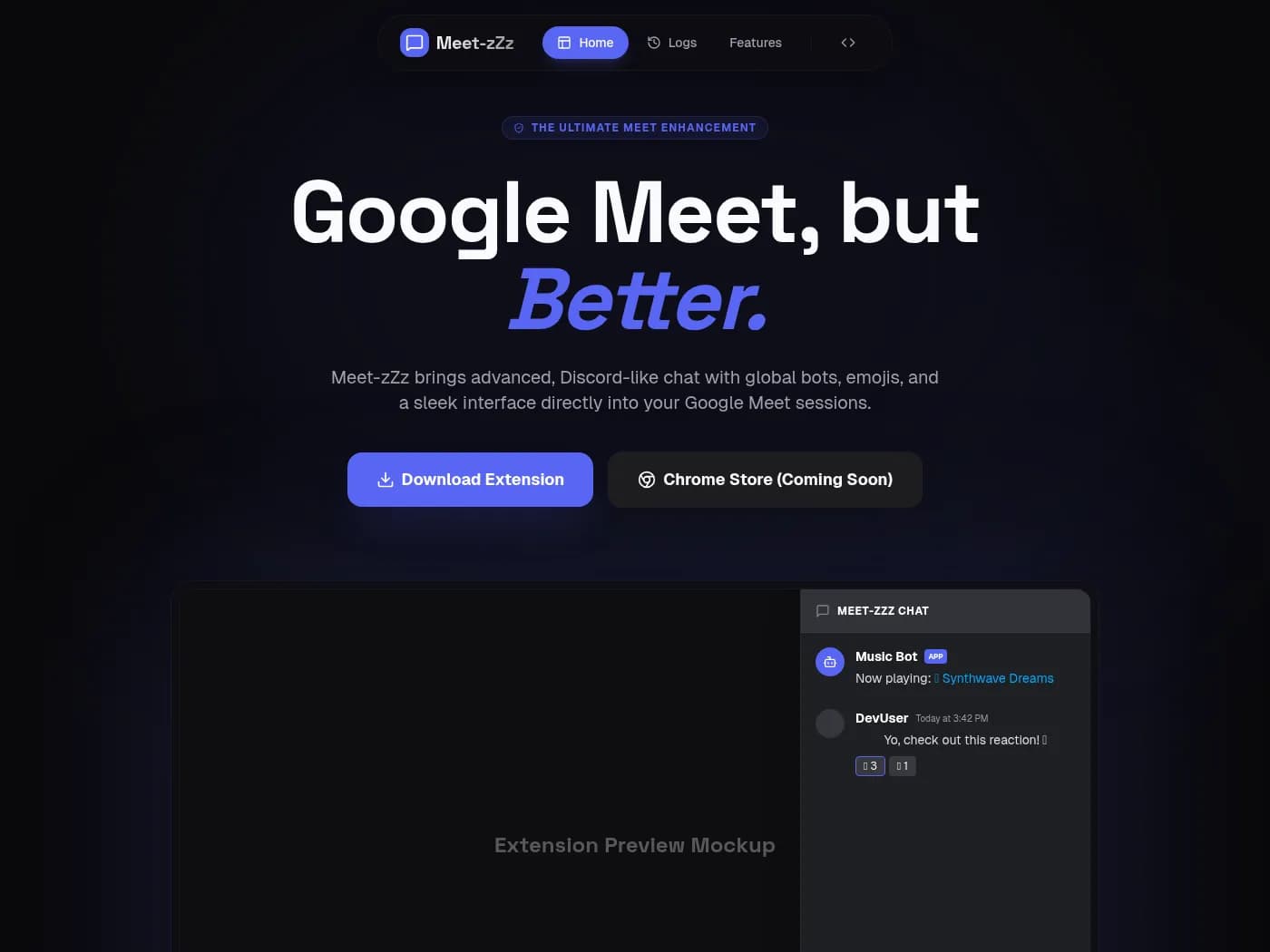 Meet-zZz Extension Site
