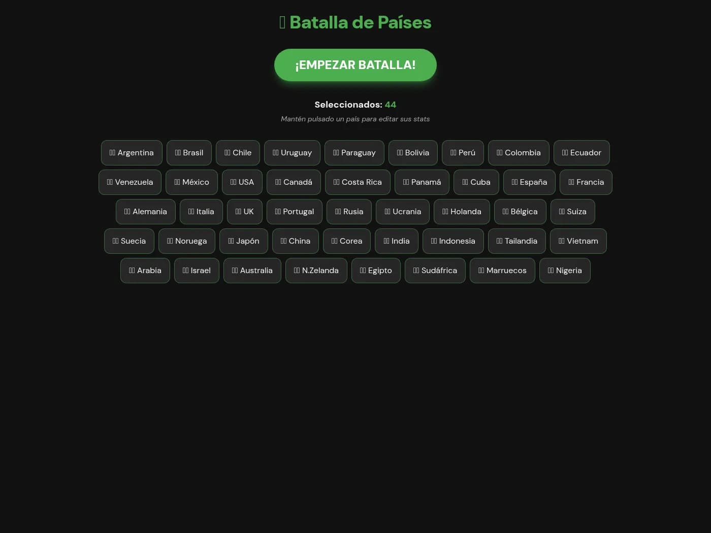 MegaBattle Países PRO