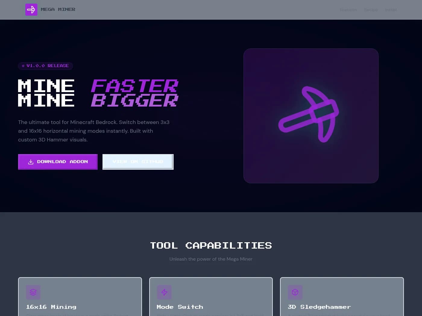 Mega Miner Addon