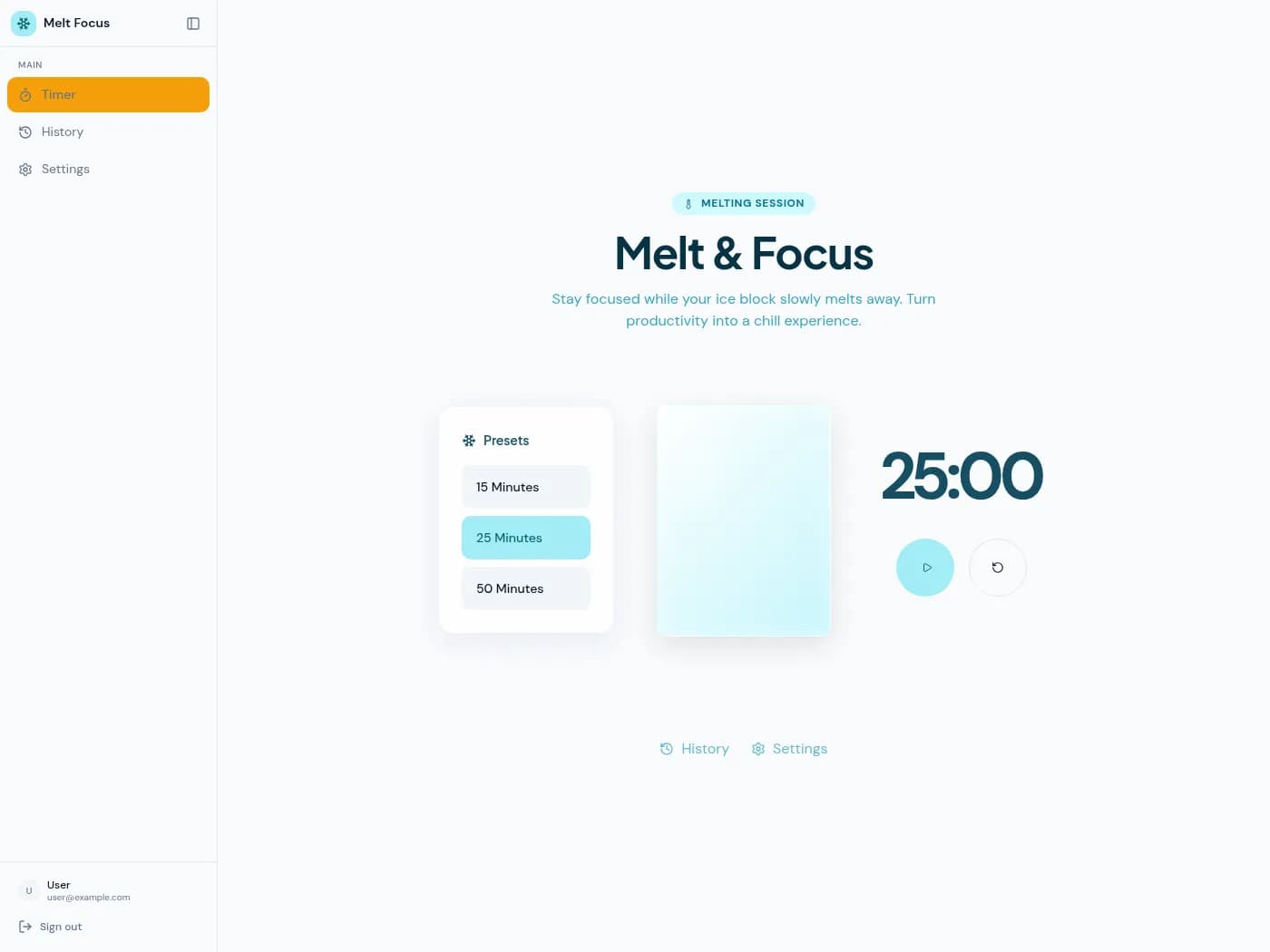 Melt Timer Focus