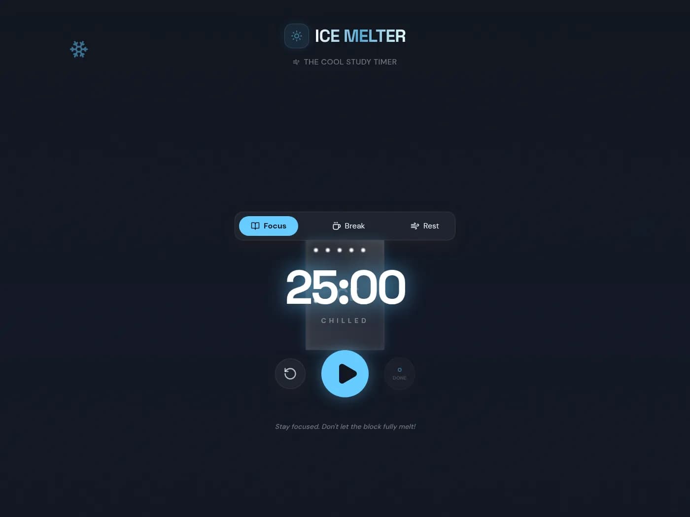 Melting Ice Study Timer