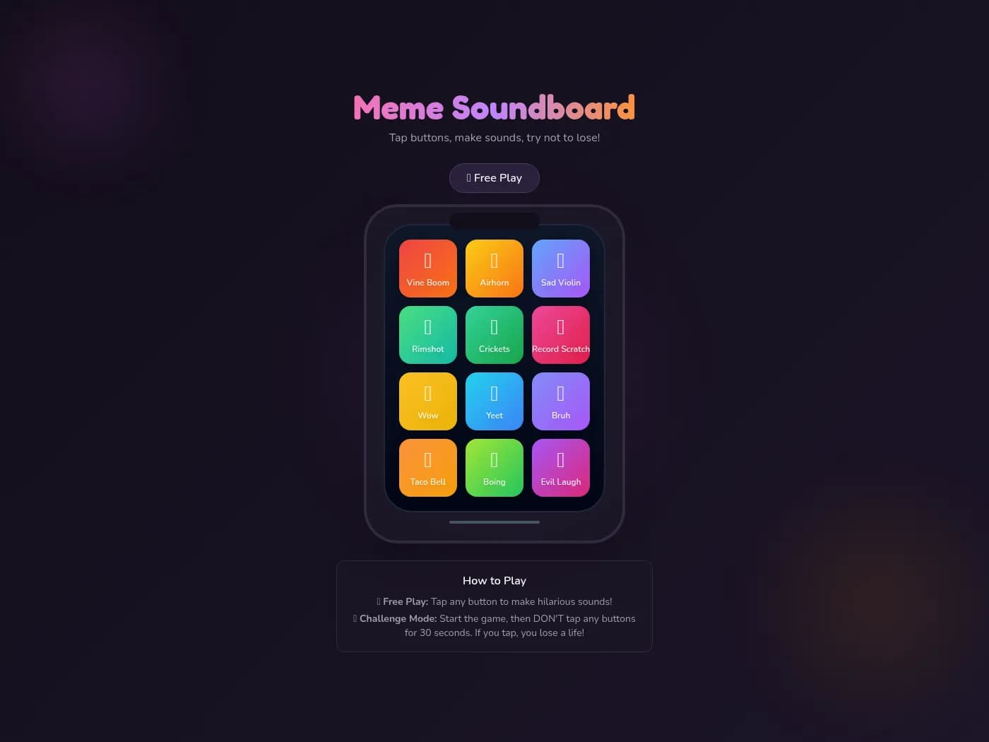 Meme Soundboard Simulator