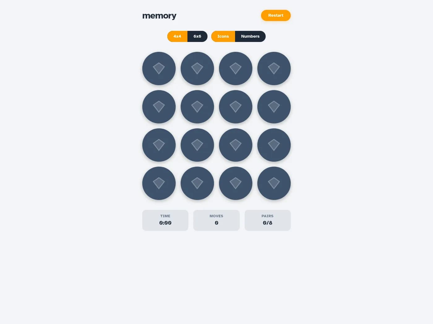 Memory Game Web App