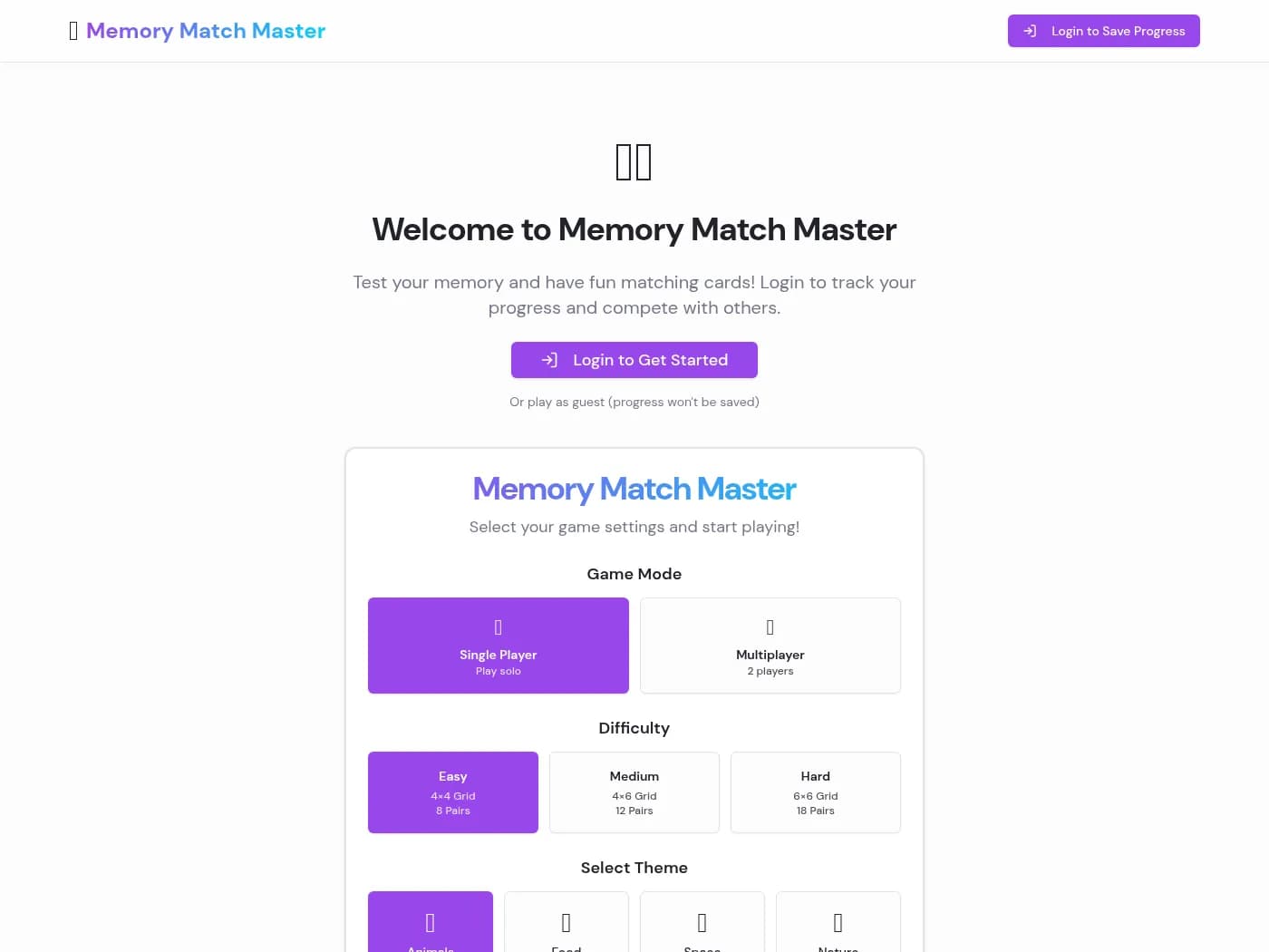Memory Match Master