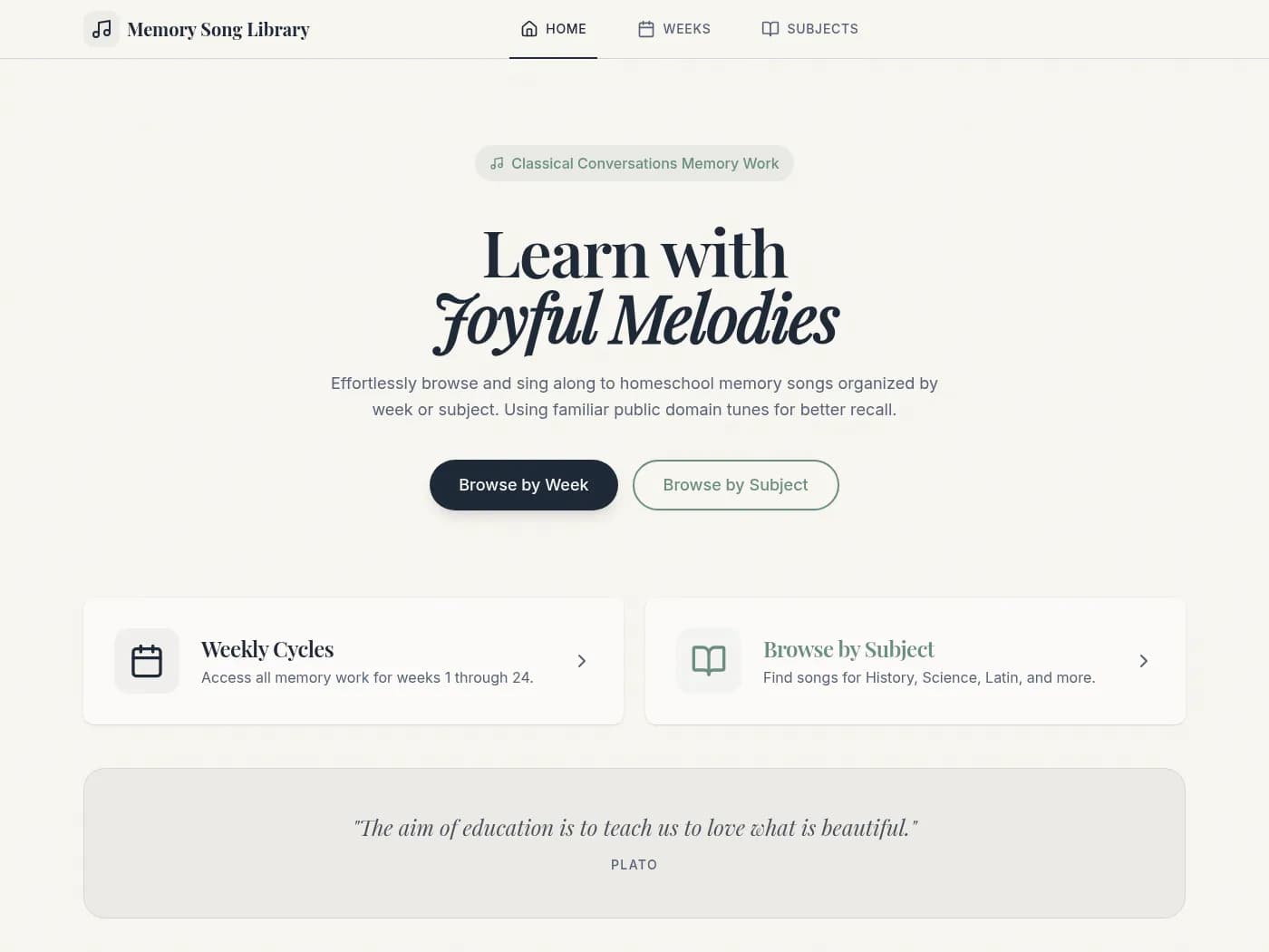 Memory Song Library