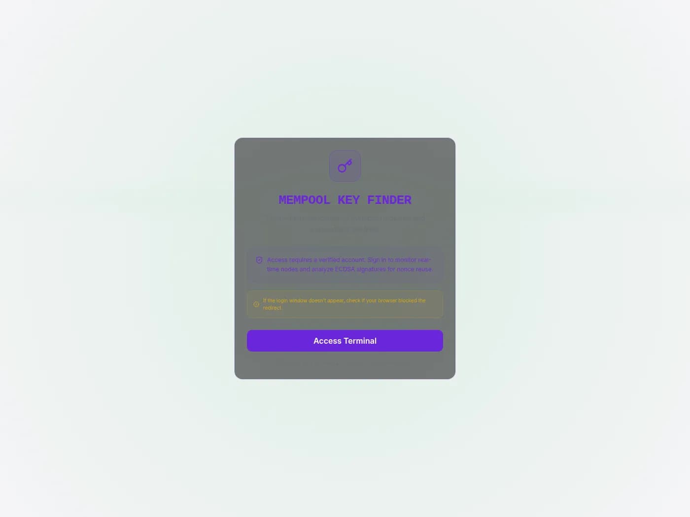 Mempool Key Finder