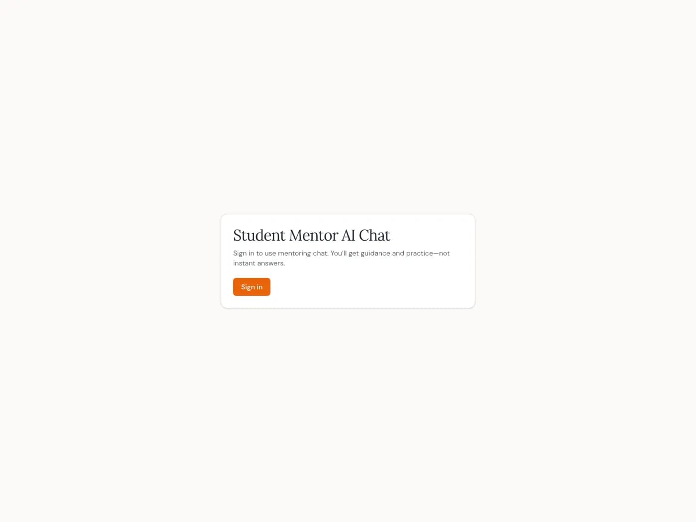 Student Mentor AI Chat