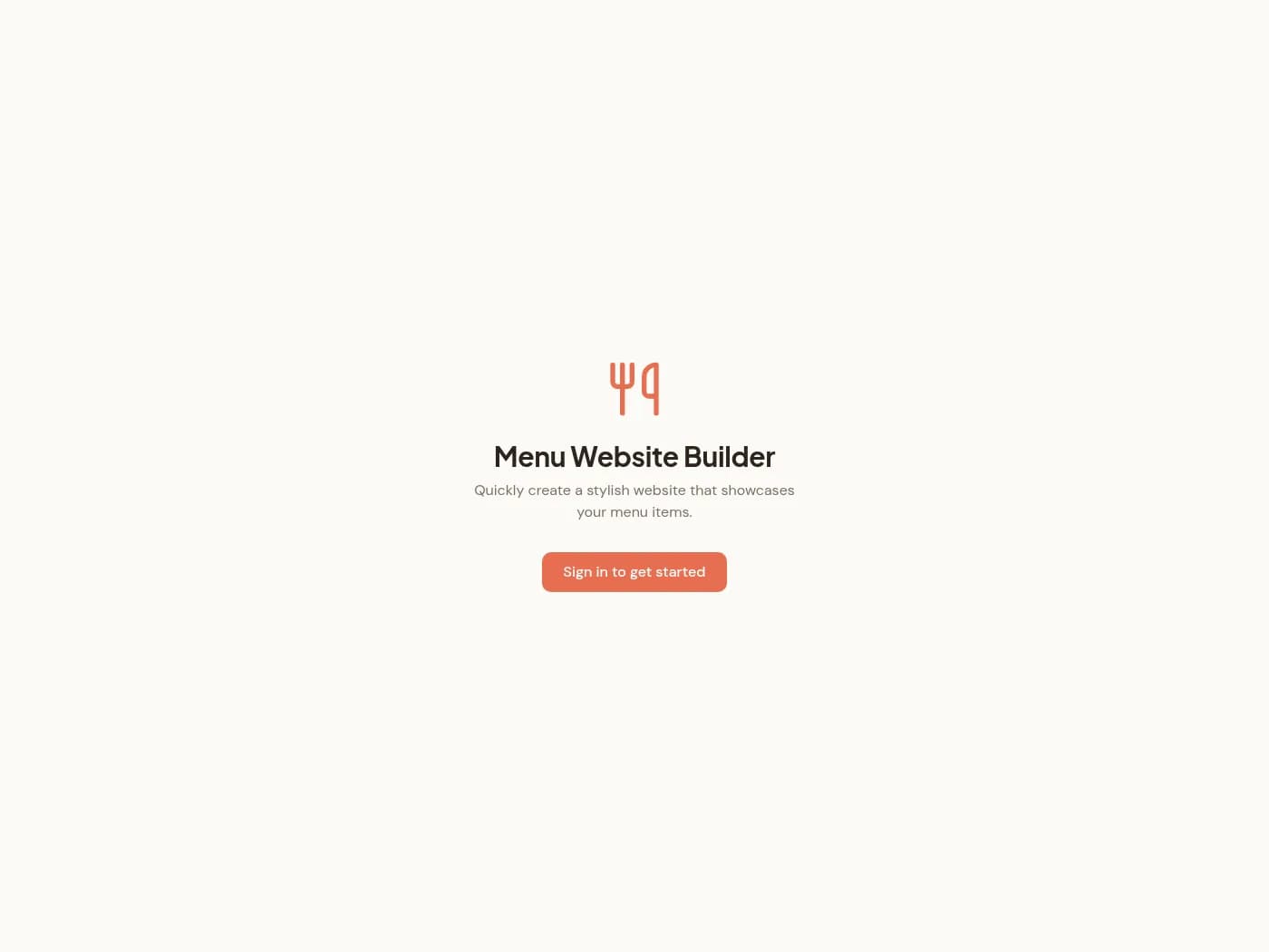 Menu Website Builder