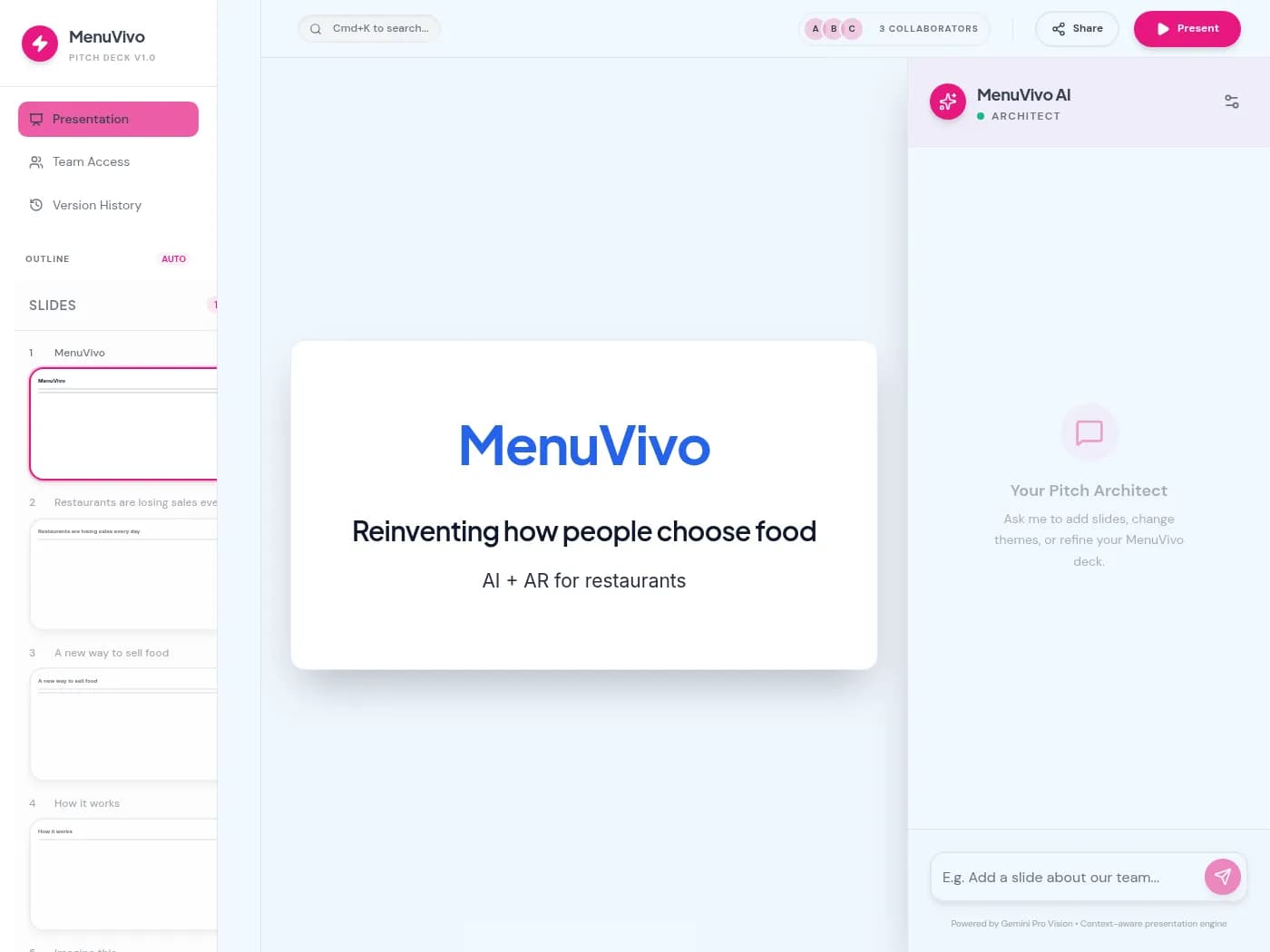 MenuVivo Pitch Deck
