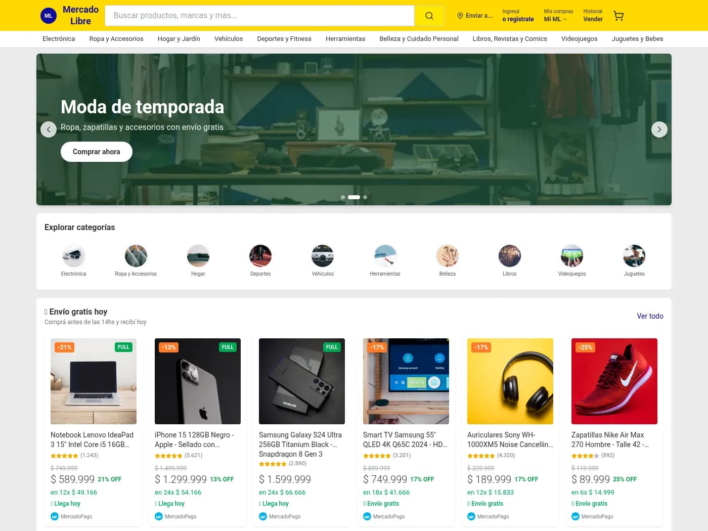 MercadoLibre Clone