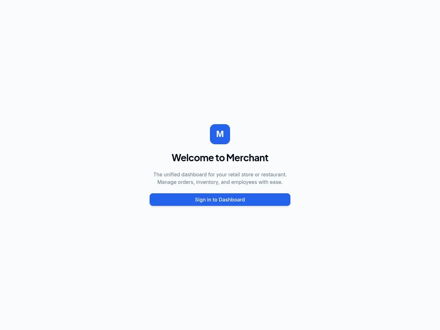 Merchant Manager Dashboard