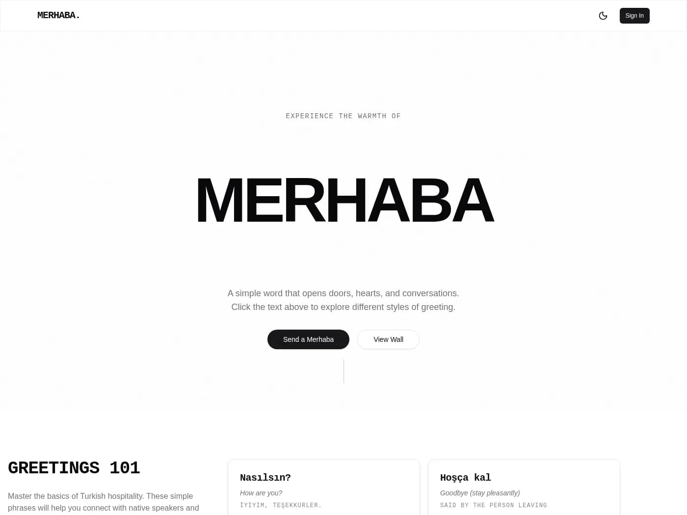 Merhaba Greeting App