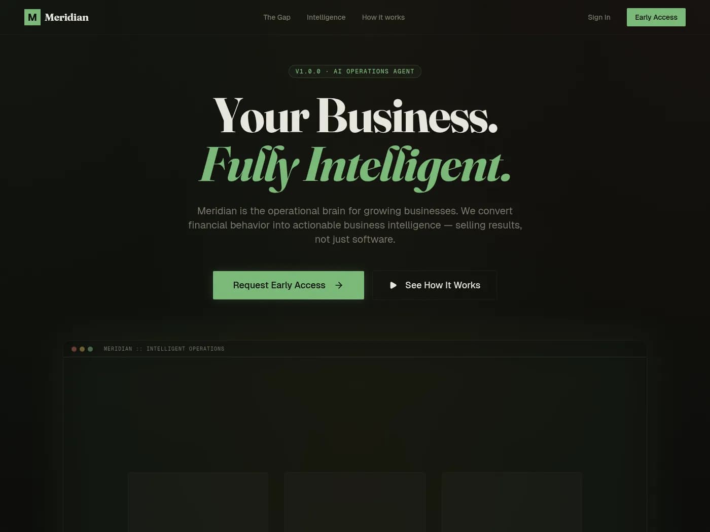 Meridian AI Landing Page