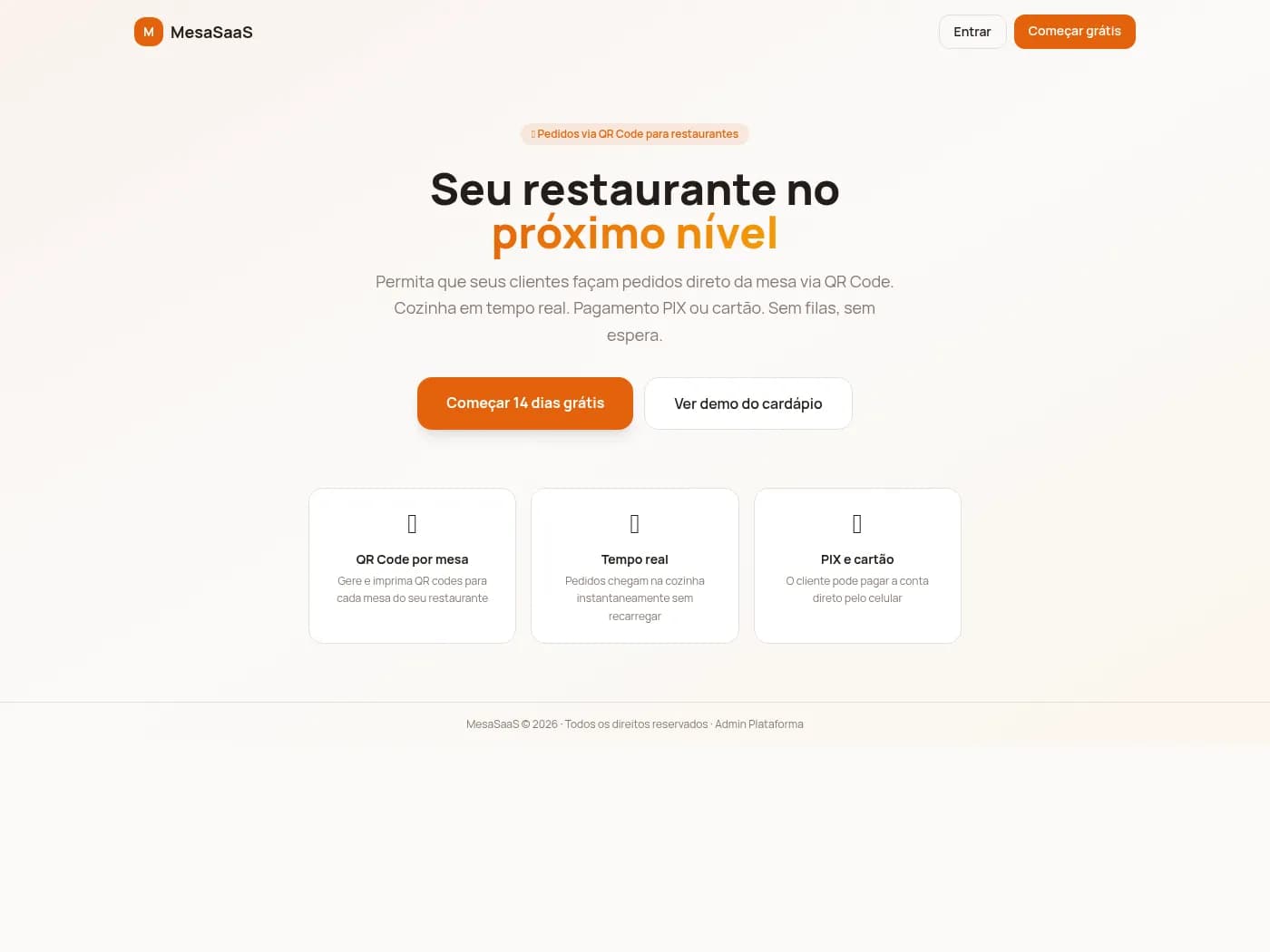 MesaSaaS QR Ordering