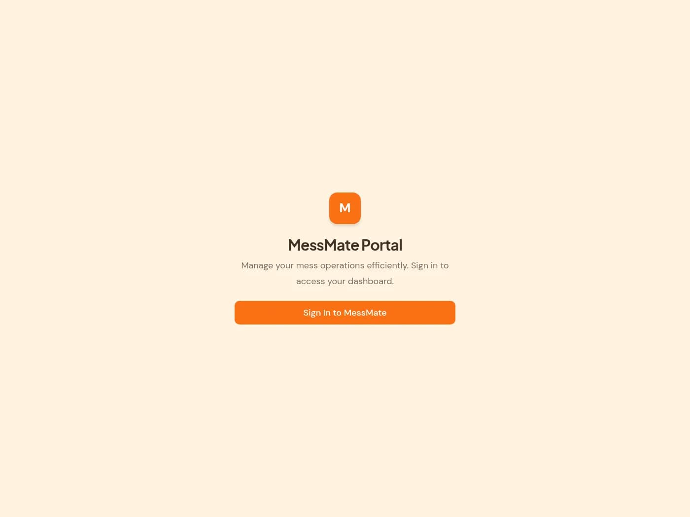 Mess Management Portal