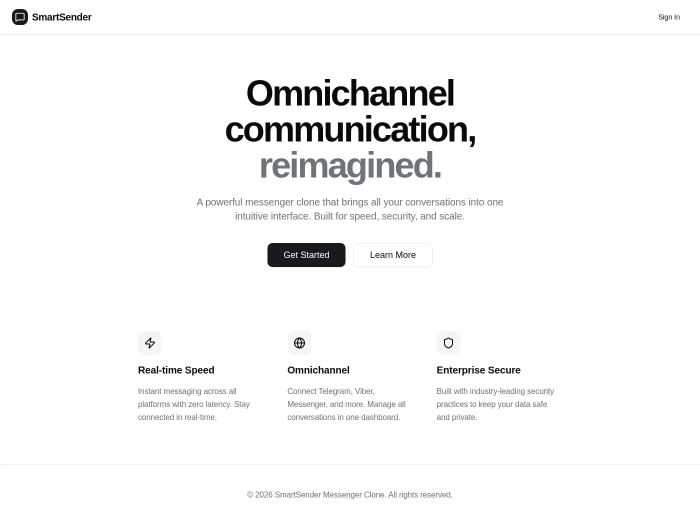 SmartSender Messenger Clone