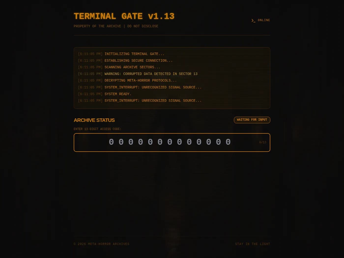 Meta-Horror Terminal Gate