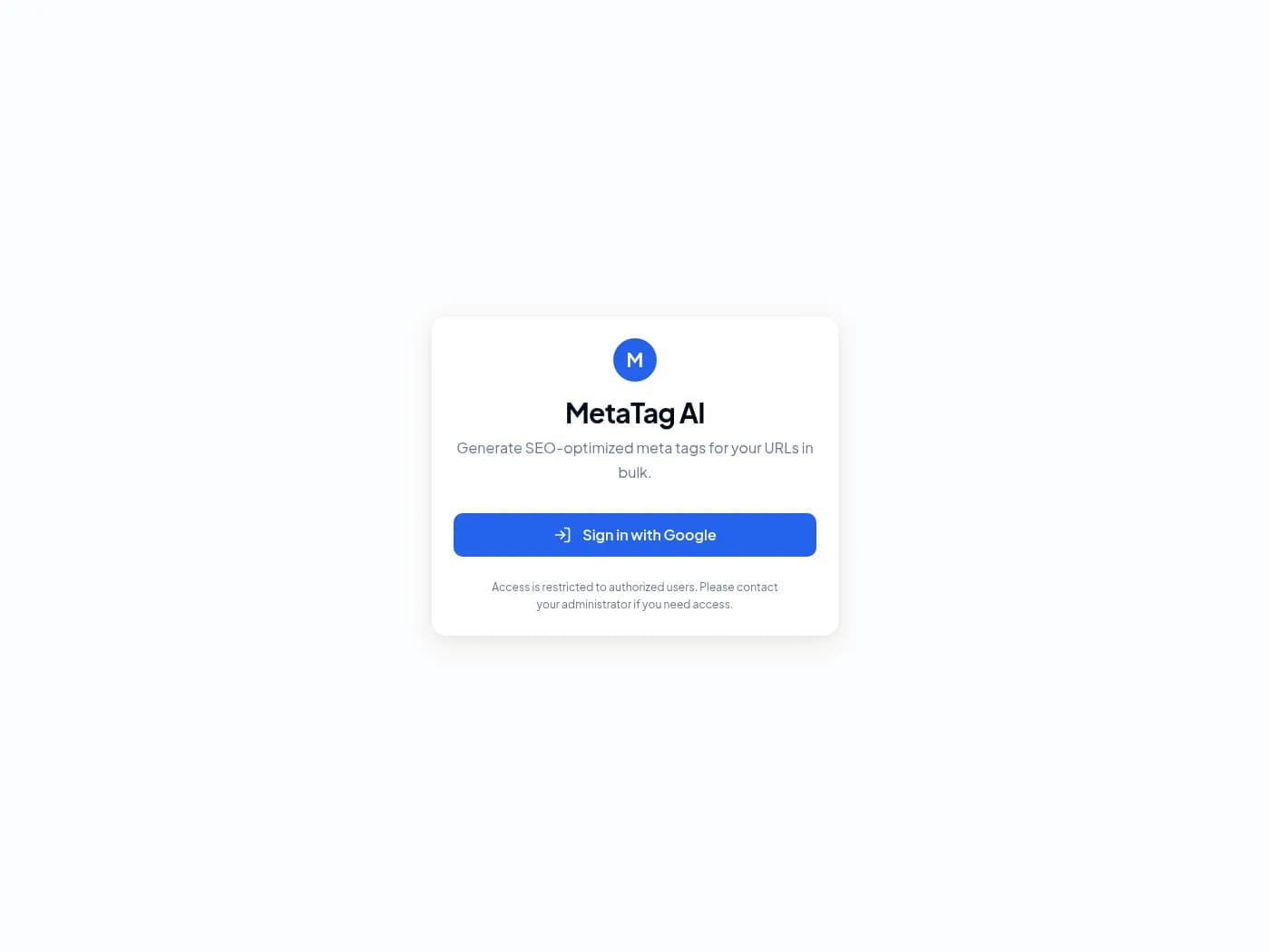 MetaTag AI Web App