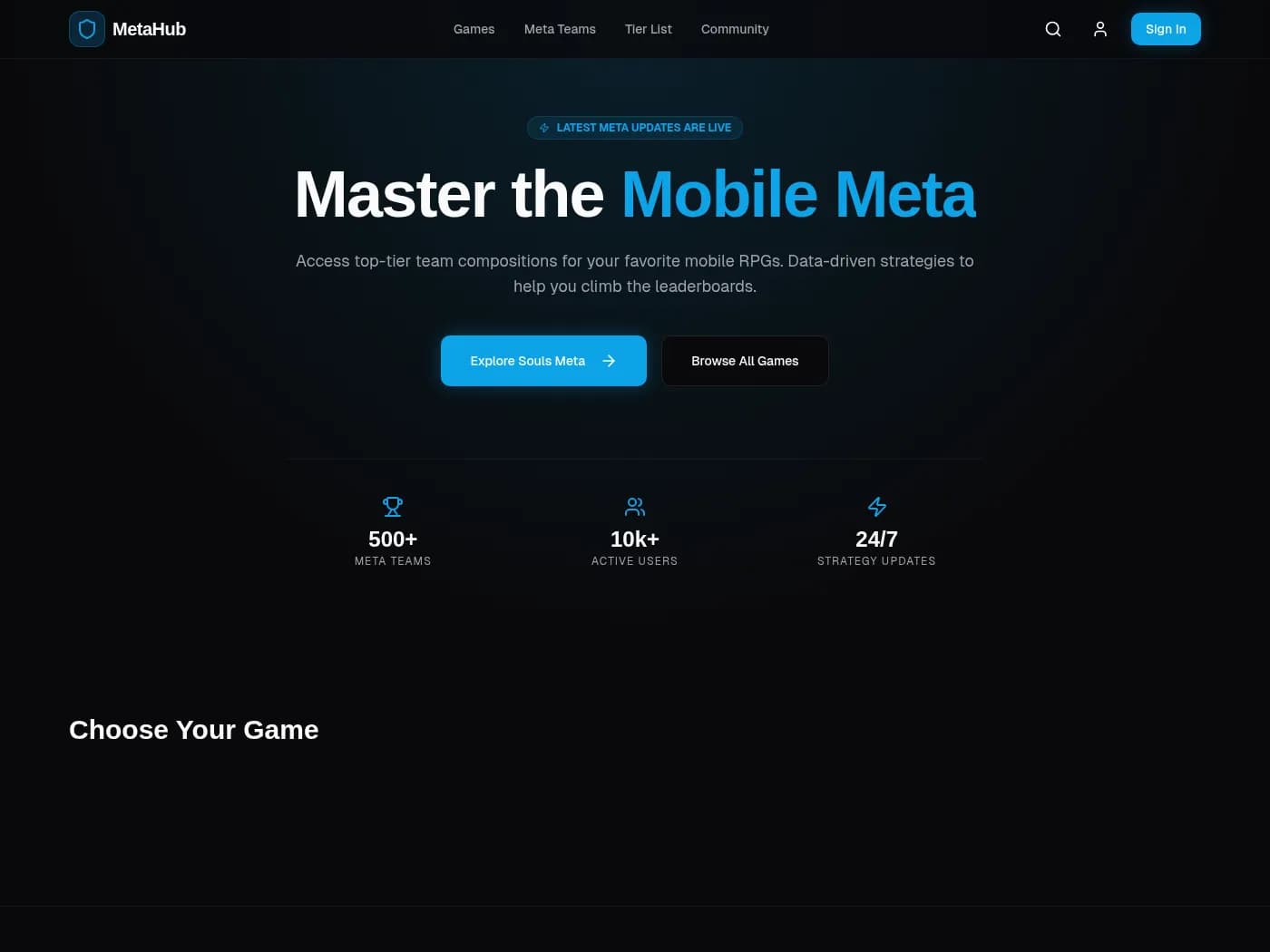 Meta Game Teams Hub