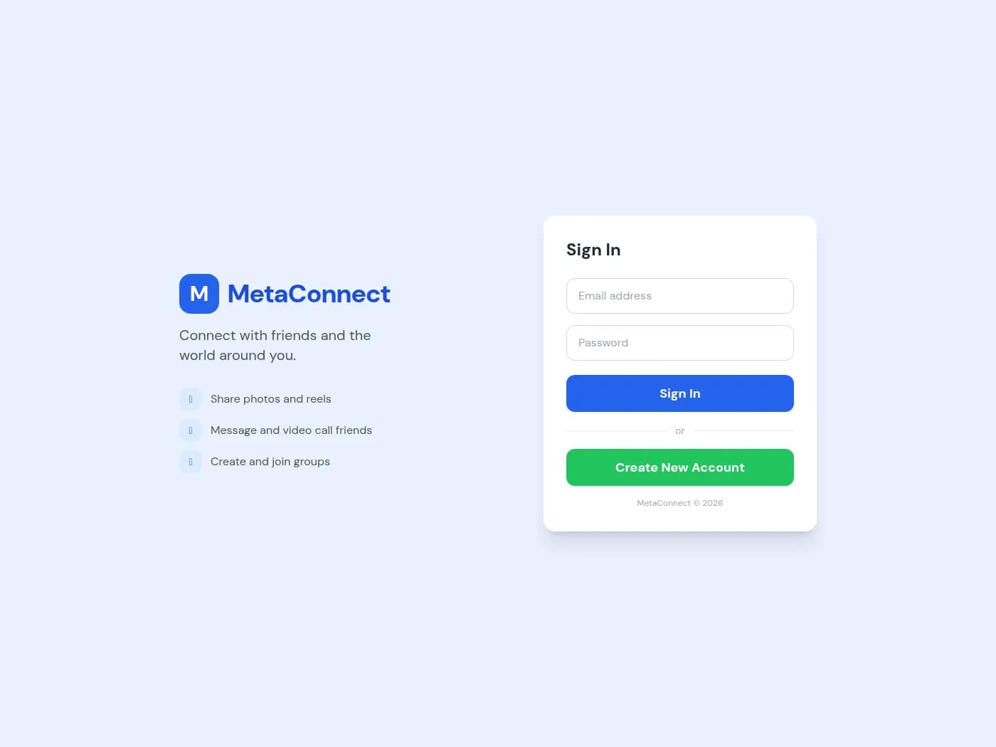 MetaConnect Social App
