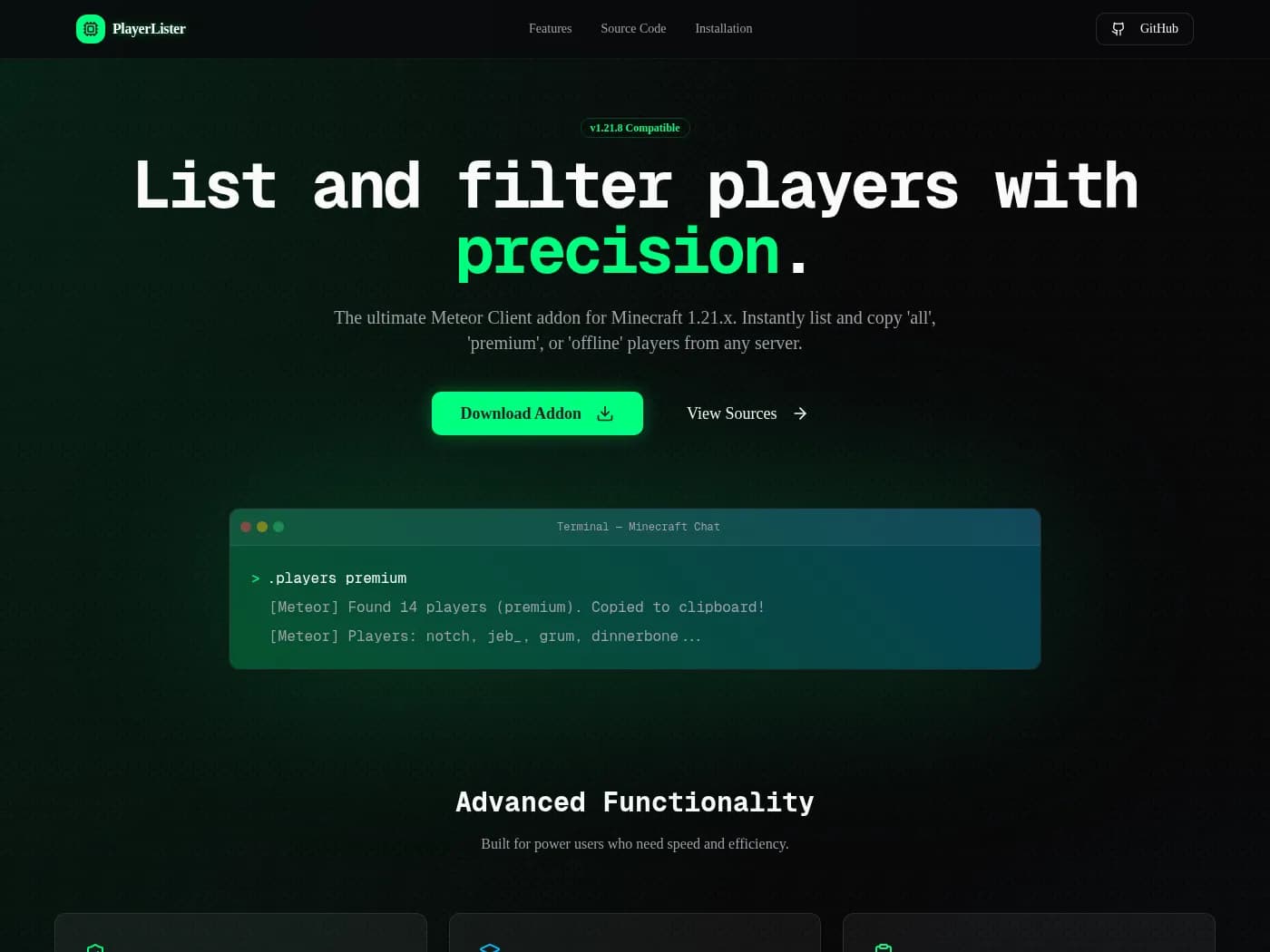 Meteor PlayerLister