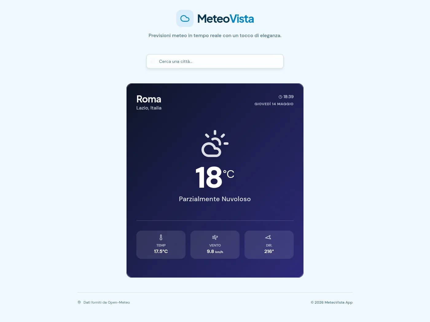 MeteoVista Web App