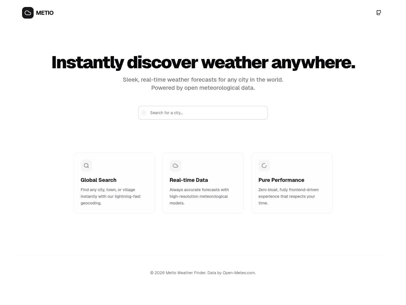 Metio Weather Finder