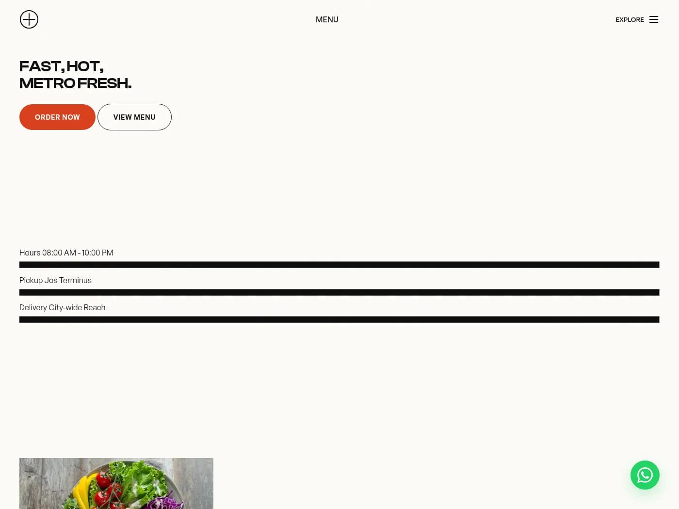 Metro Plate Web Experience