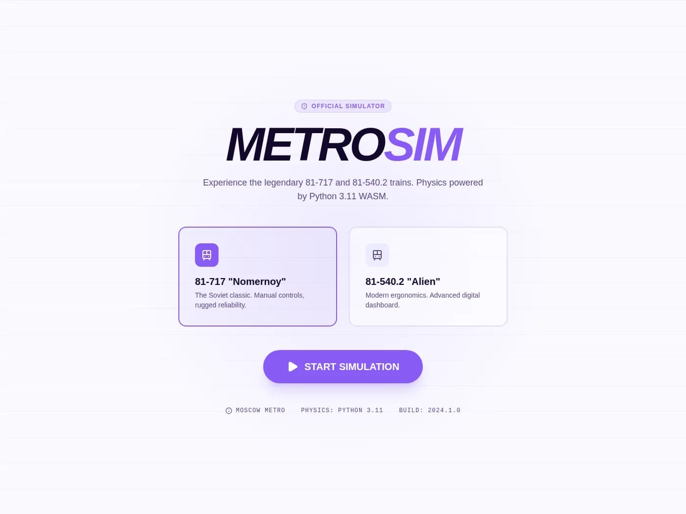 Metro Train Simulator