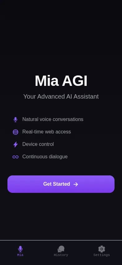 Mia AGI Voice Assistant