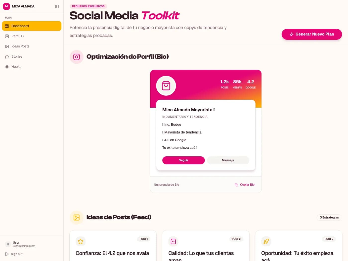 Mica Almada Social Kit