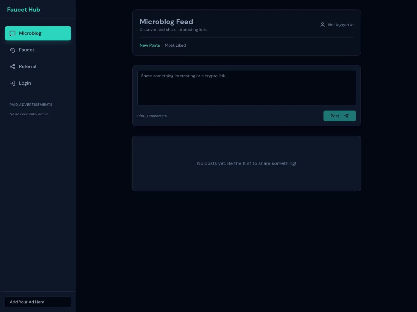 MicroBlog Faucet Hub